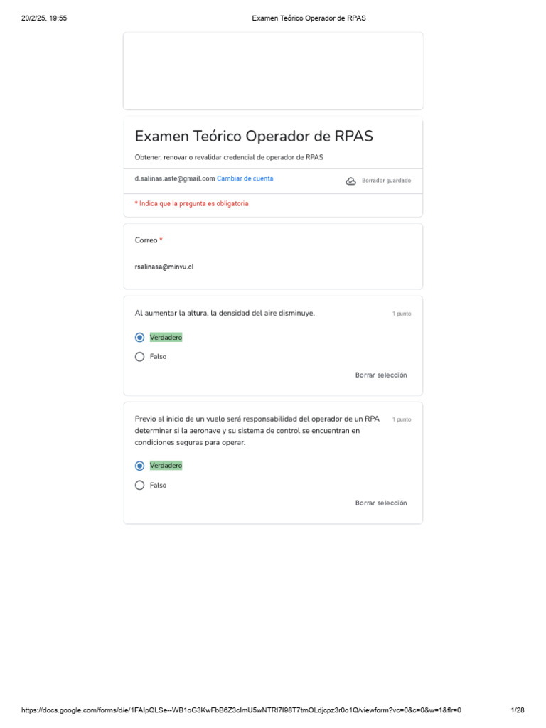 Examen Teórico Operador de RPAS | PDF | Levantar (Fuerza) | Arrastrar (Física)