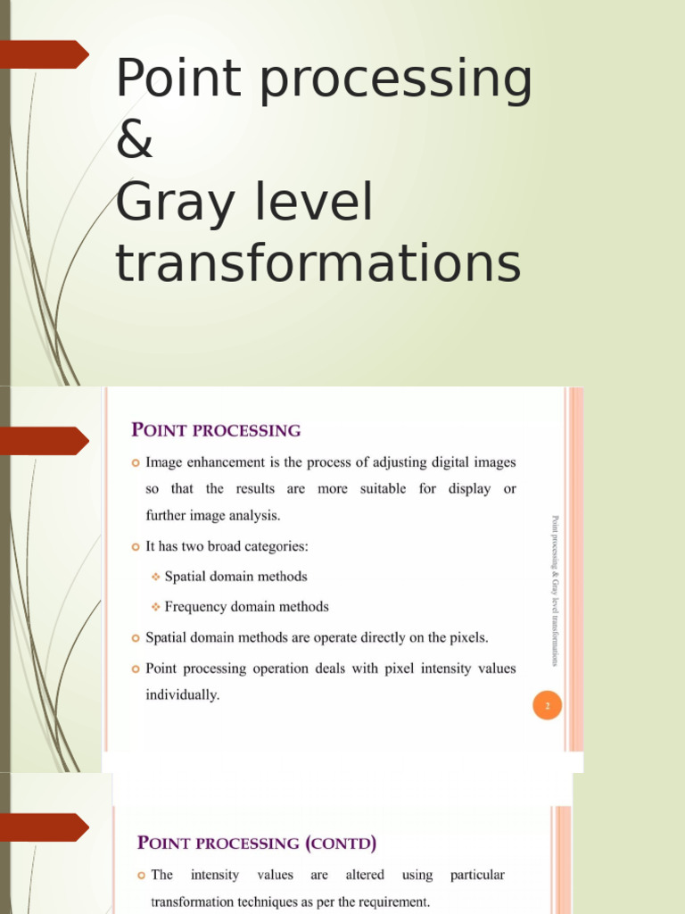 Point Processing Gray Level Transformations | PDF