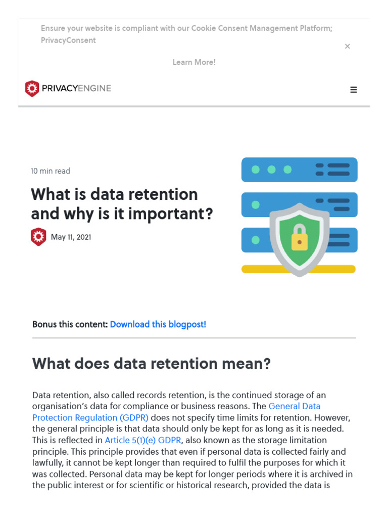Understanding Data Retention Policies | PDF | Regulatory Compliance ...