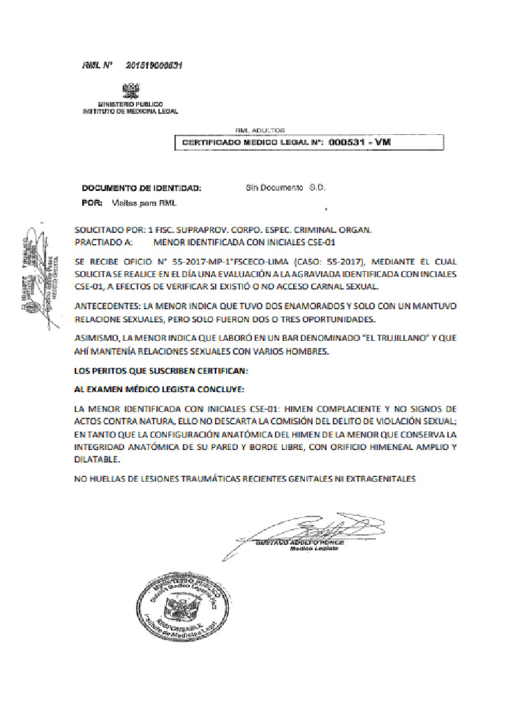 Certificado Medico Legal | PDF