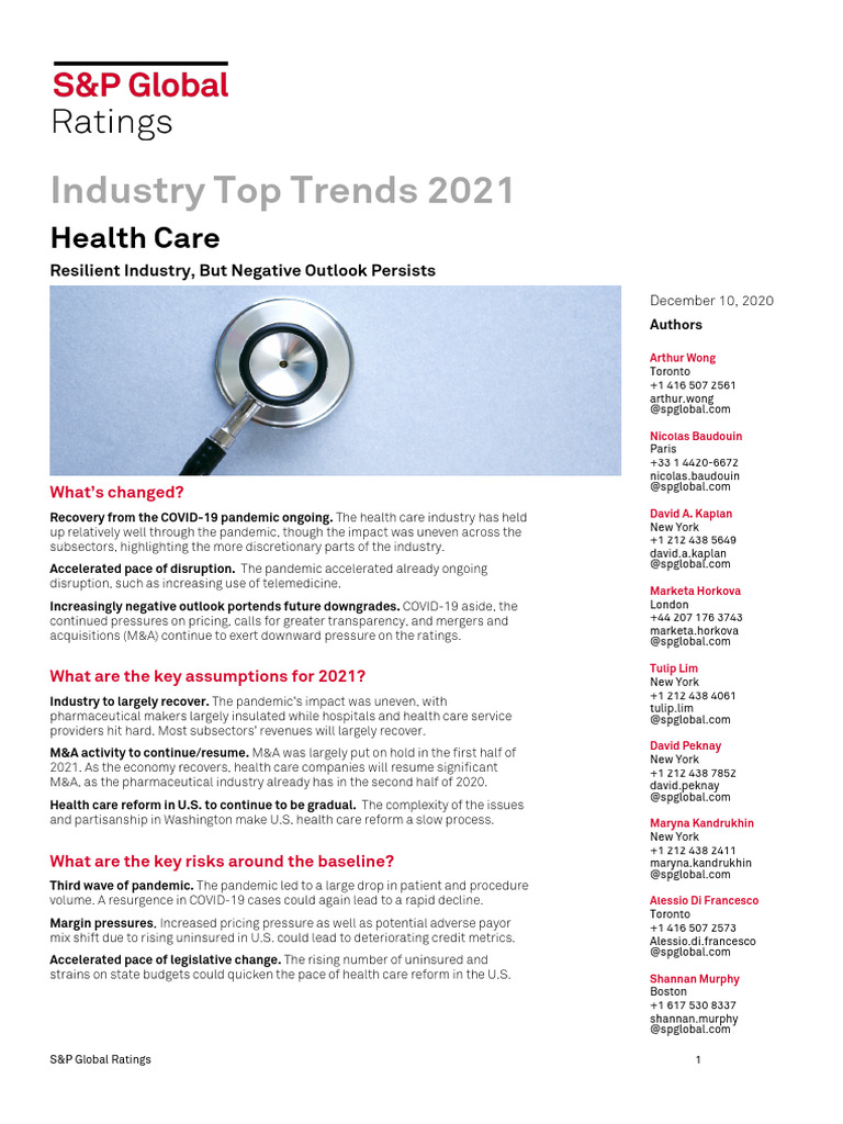 ATech-Ekonomia#S&P Industry Top Trends 2021 10 | PDF | Pharmaceutical ...