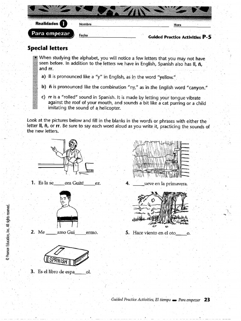 Realidades Guided Practices Blank | PDF
