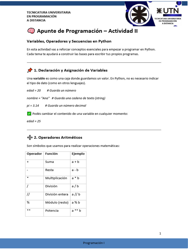 Estructuras Secuenciales - Actividad II | PDF | Python (lenguaje de programación) | Lenguaje de ...