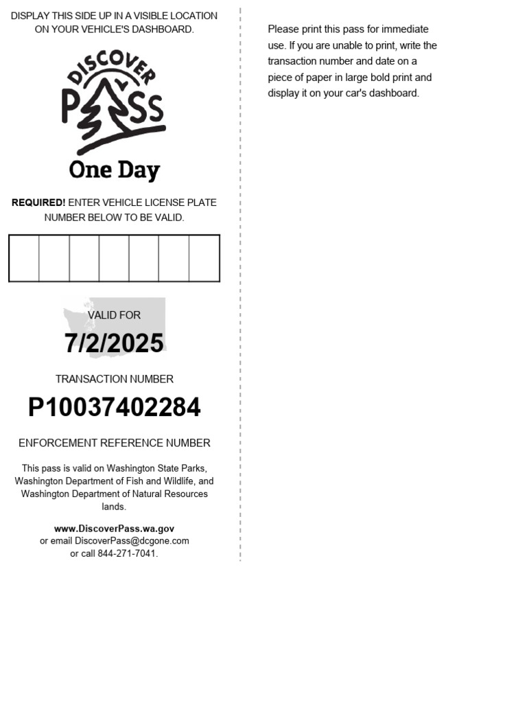 Washington State Discover Pass Guide | PDF