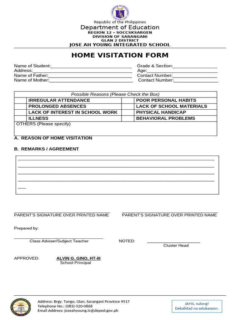 HOME-VISITATION Format-File. Deped Approved | PDF
