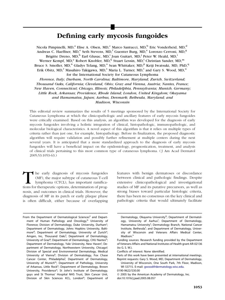 Early Diagnosis of Mycosis Fungoides | PDF | Polymerase Chain Reaction ...