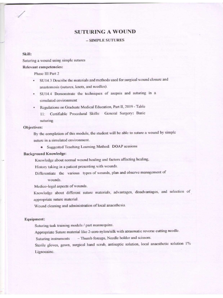 Suturing Wound | PDF