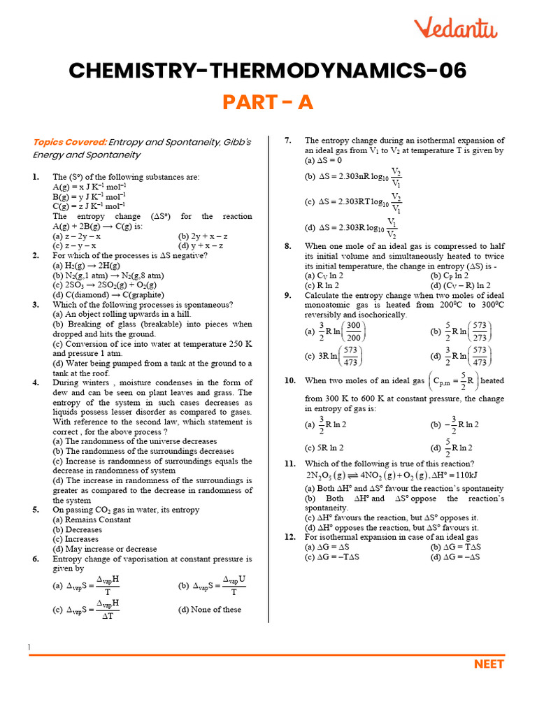 Chemistry Thermodynamics 06 | PDF | Melting | Gibbs Free Energy
