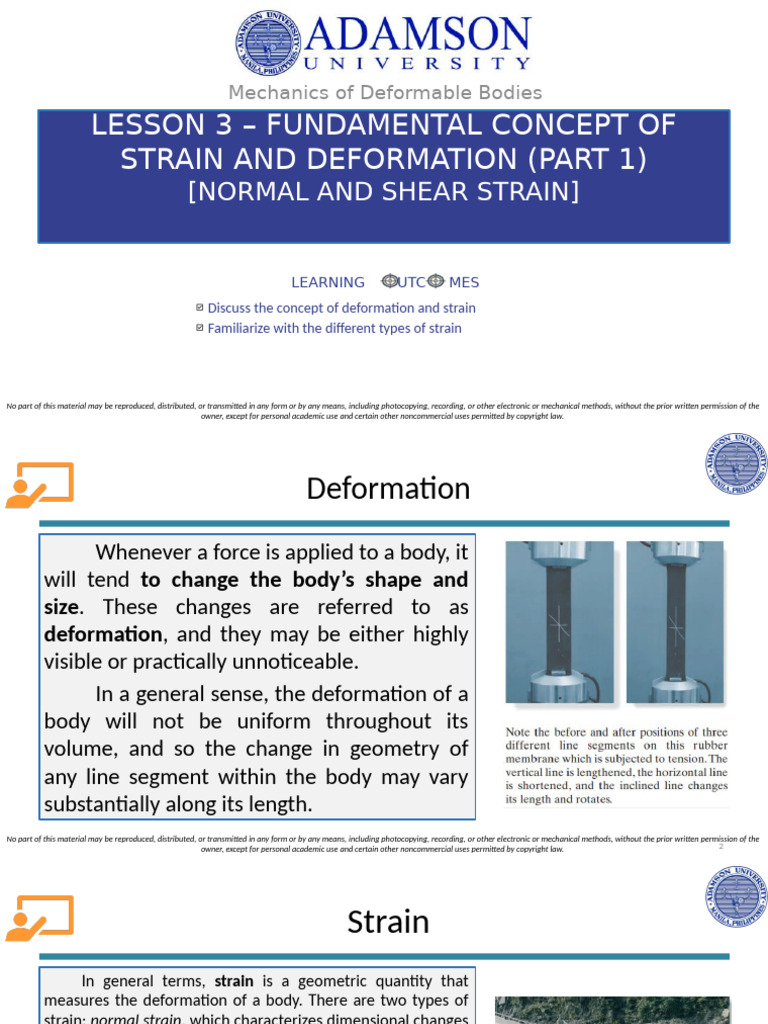 STREMA - Normal and Shear Strain | PDF | Mechanics | Solid Mechanics