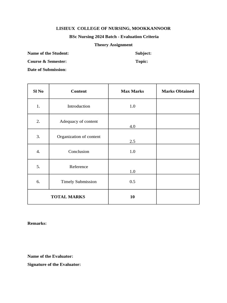Theory Evaluation Forms | PDF