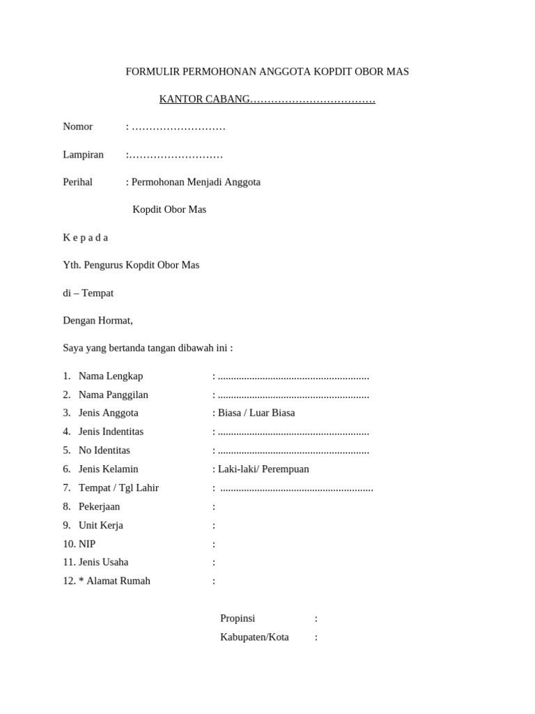 Formulir | PDF