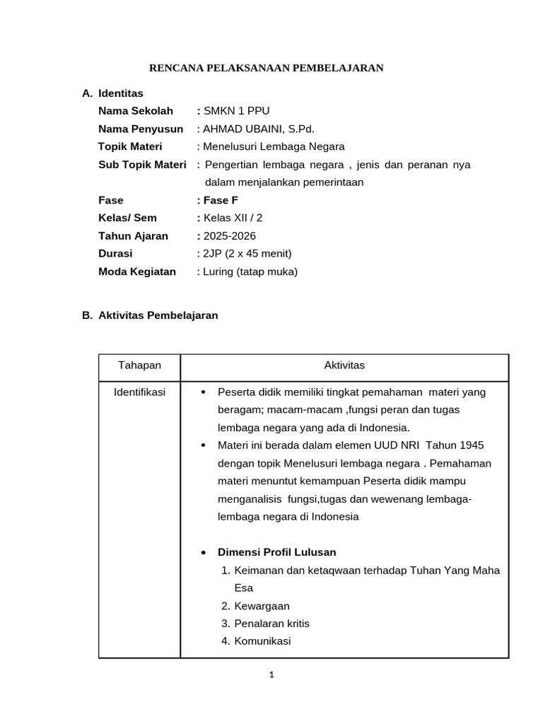 RPP Modul PP Deep Learning Kls 12.4 | PDF