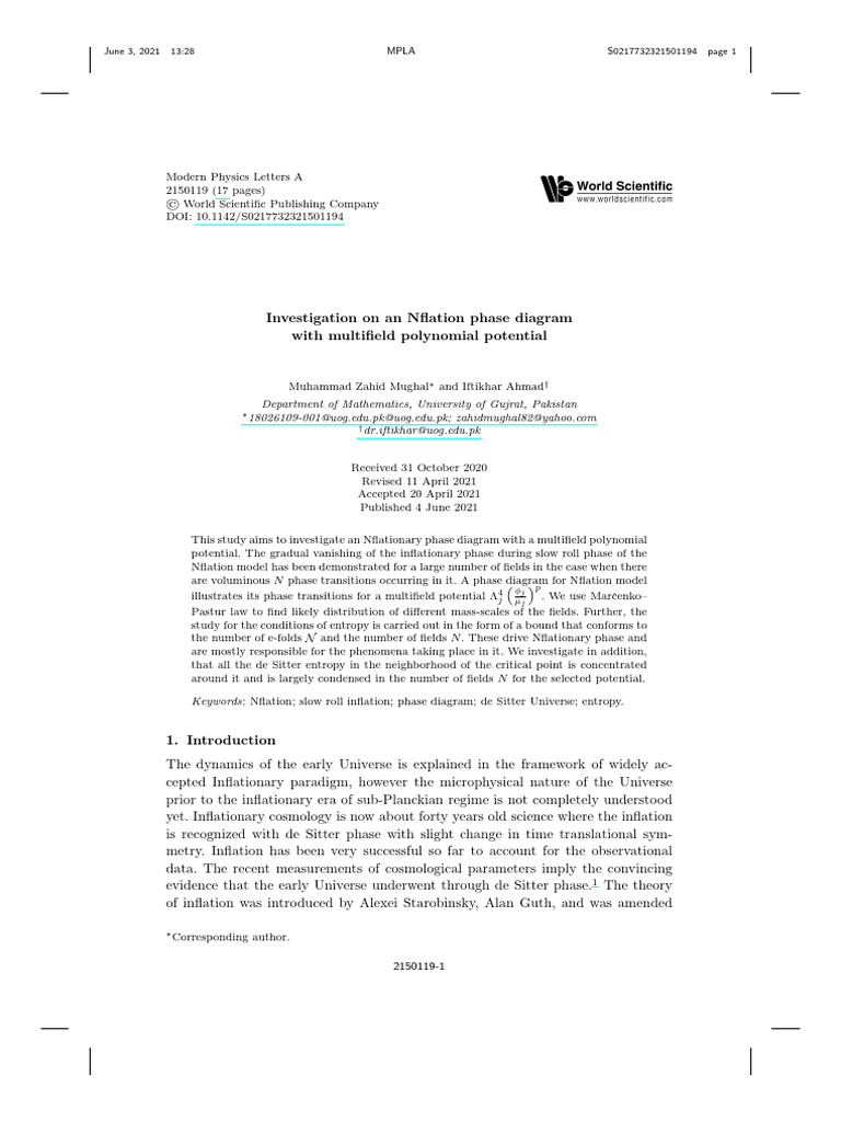 Nflation Phase Diagram Analysis | PDF | Quantum Field Theory | Astrophysics