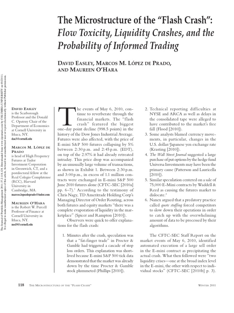 Flash Crash: Liquidity and Flow Toxicity | PDF | High Frequency Trading ...