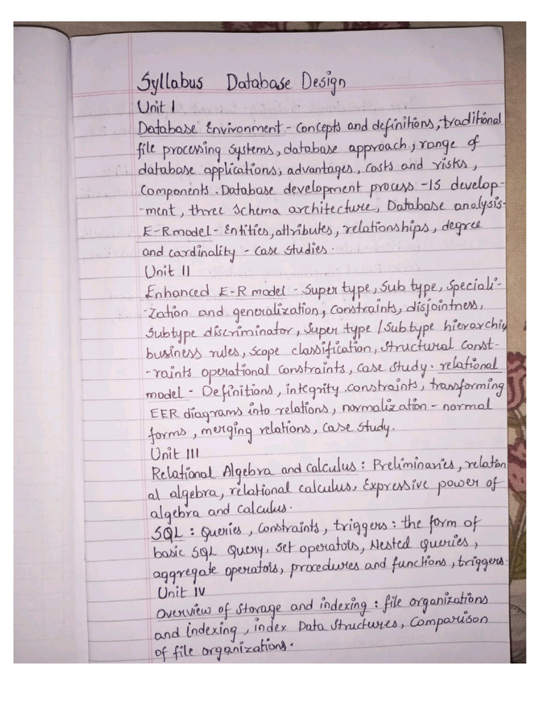 DataBase Design Unit-1 | PDF