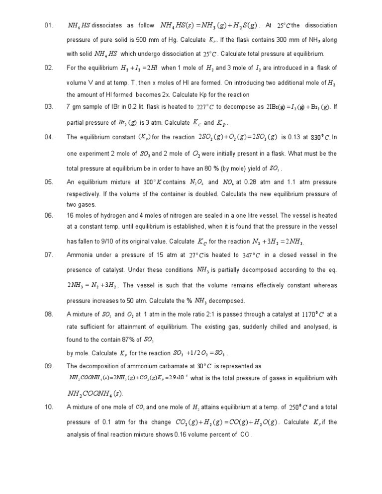 CPP Chemical Equilibrium | PDF | Chemical Equilibrium | Mole (Unit)