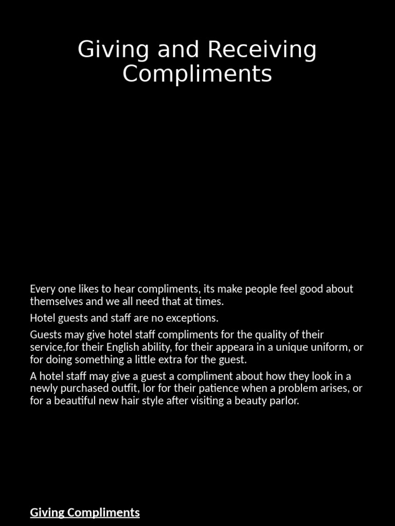 Giving and Receiving Compliments | PDF