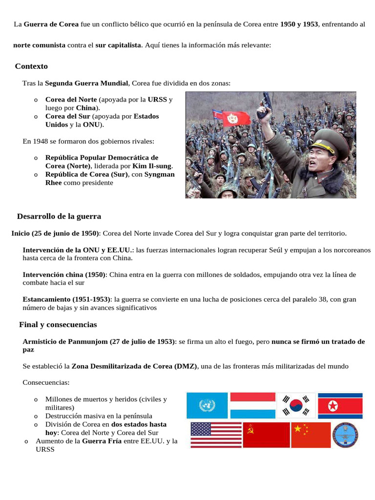 Guerra de Corea: Causas y Consecuencias | PDF