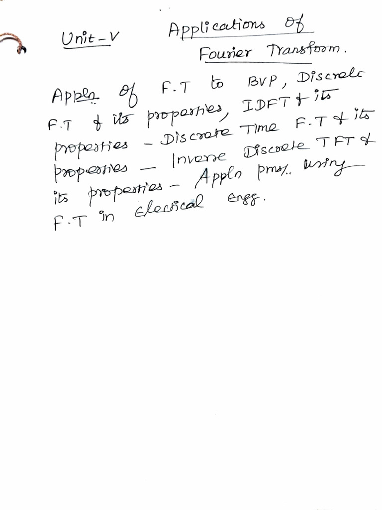 Unit 5 Applications of Fourier Transform | PDF | Fourier Analysis ...