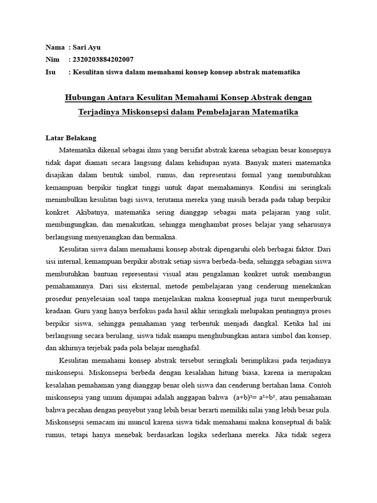 SariAyu - Problematika Pembelajaran Matematika | PDF