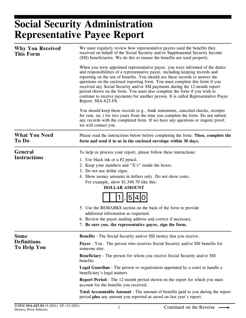 Representative Payee Report | PDF | Supplemental Security Income | Payments