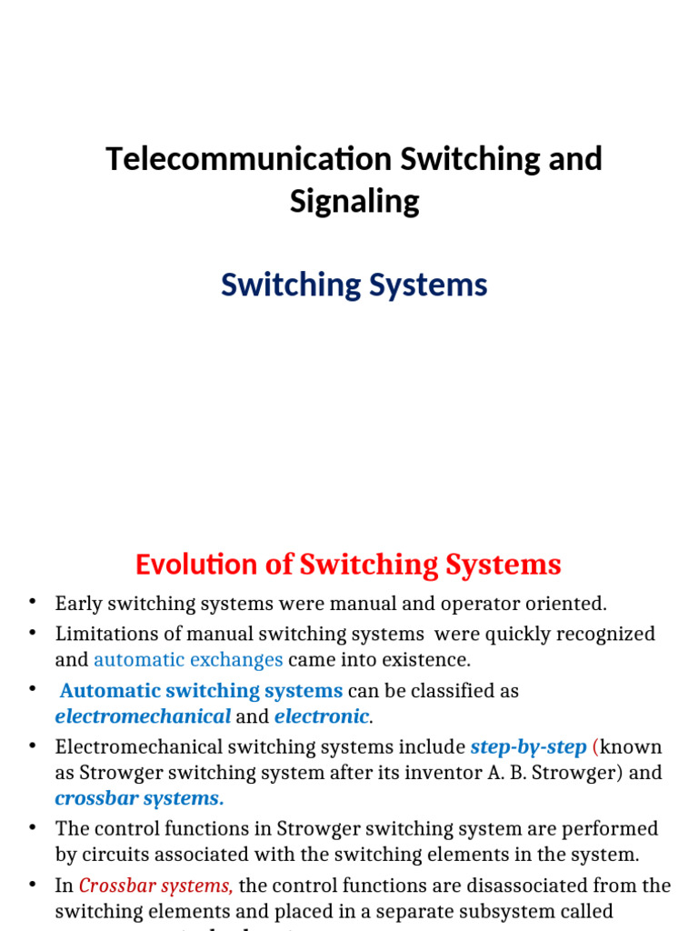Evolution of Telecommunication Switching | PDF | Telephone Exchange | Relay