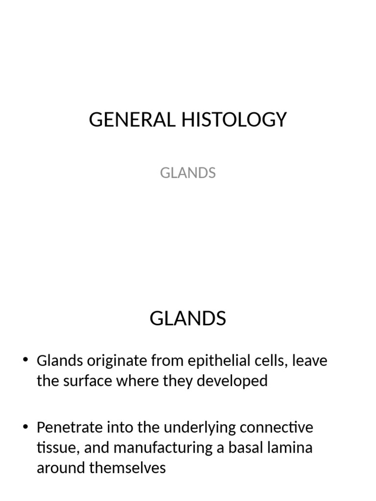 Glandular Histology Overview and Classification | PDF | Glands | Cell ...