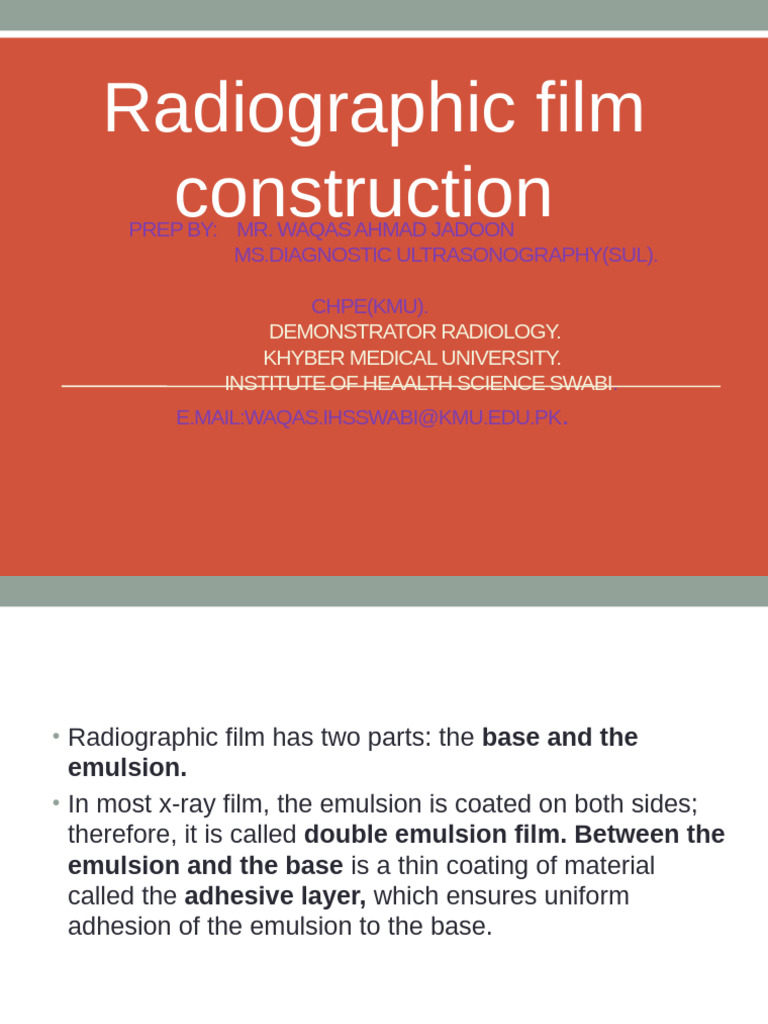 Radiographic Film Construction Explained | PDF | Radiography | Materials