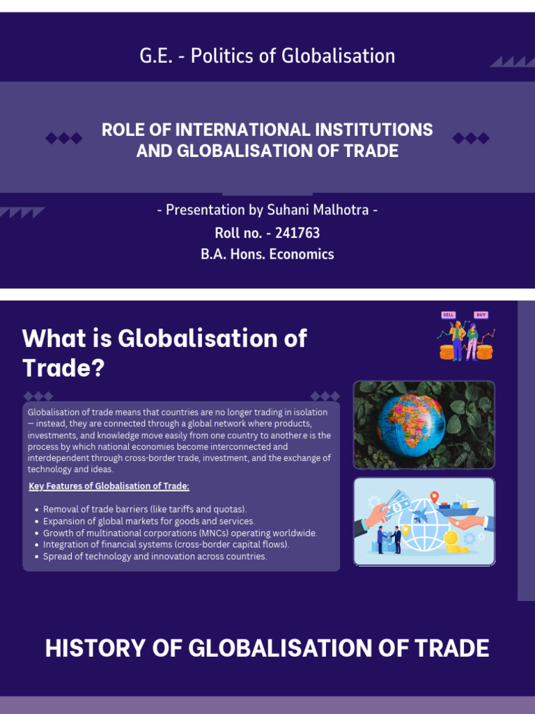 Global Trade: Role of International Institutions | PDF | Globalization ...