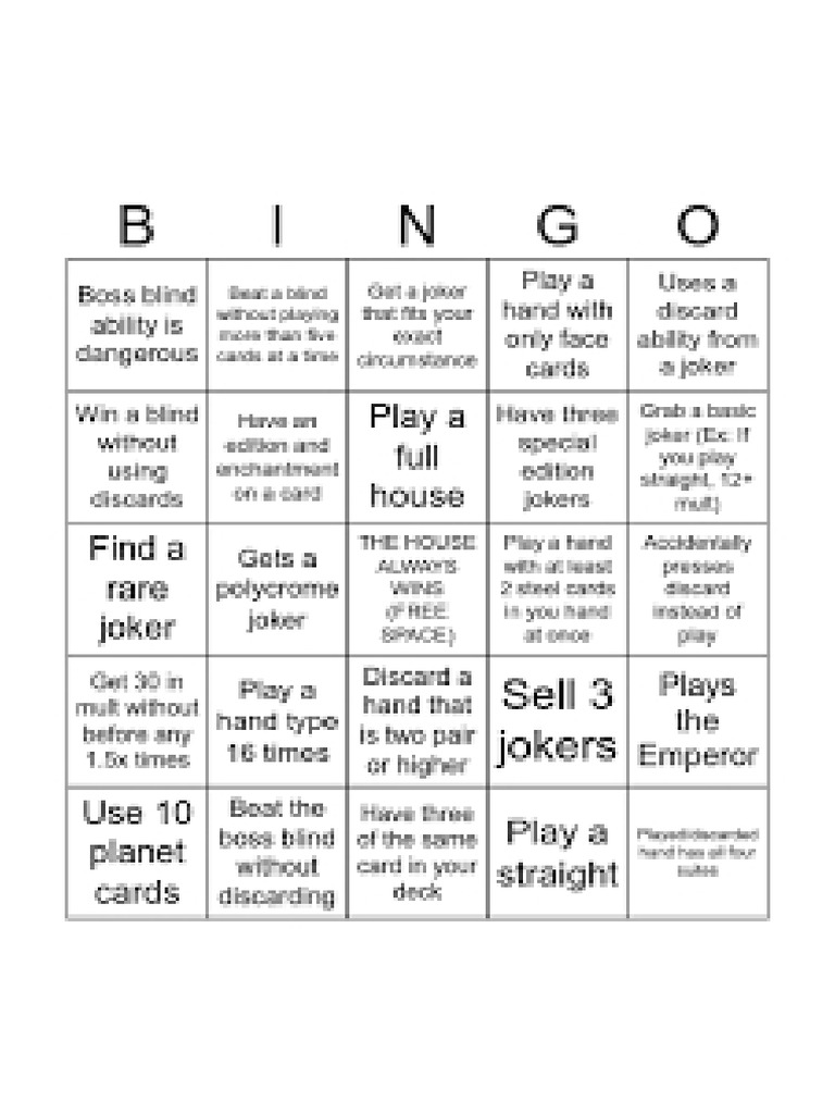 Balatro Bingo | PDF
