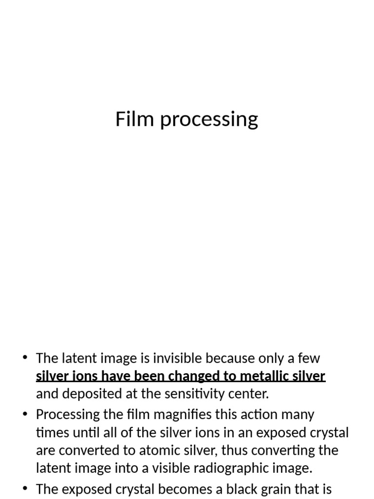 Radiographic Film Processing | PDF