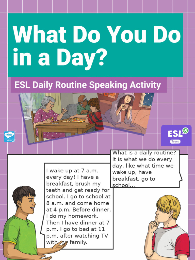 Daily Routines for Teens ESL Activities | PDF