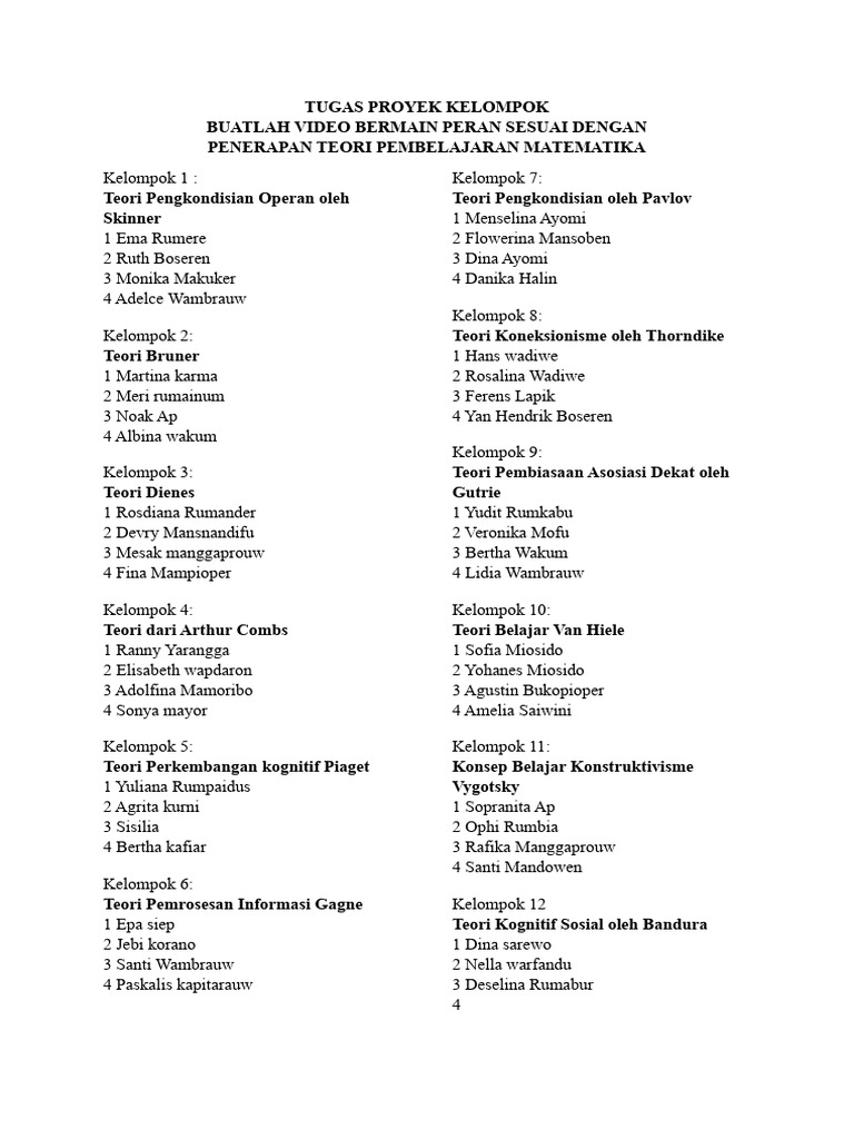 Tugas Proyek Kelompok Peng. Pemb Matematika | PDF