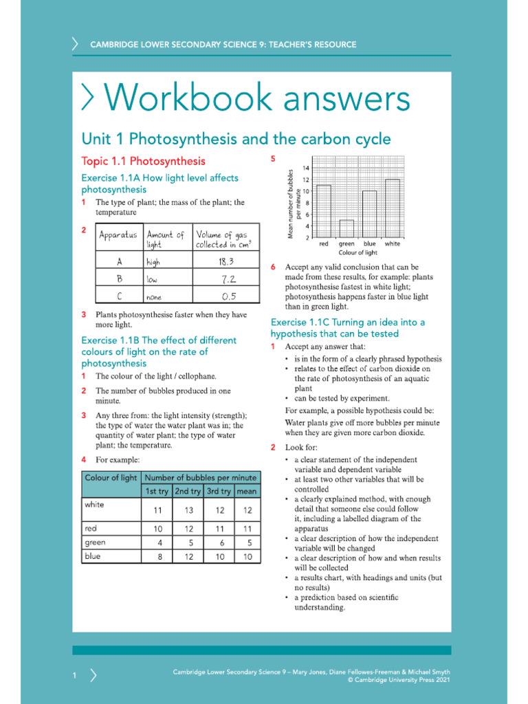 Key Cambridge Science Workbook 9 | PDF