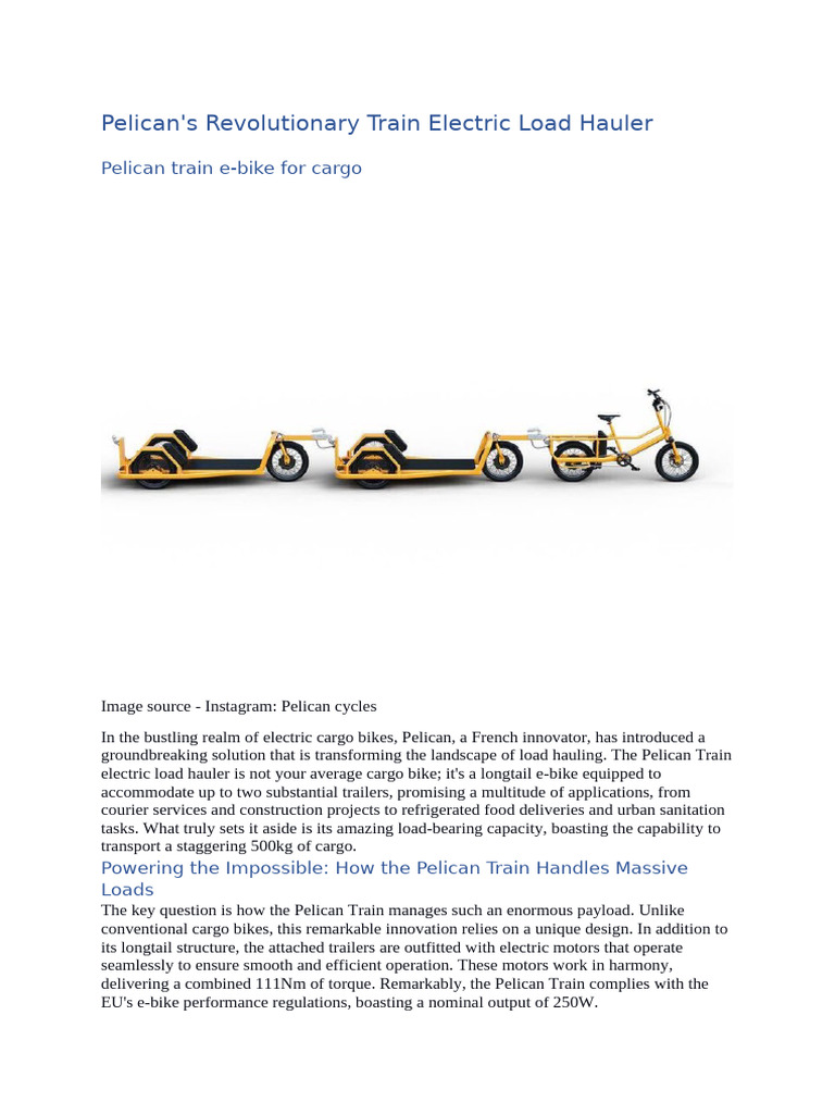 Pelican Train: Revolutionizing Cargo Transport | PDF | Trailer (Vehicle ...