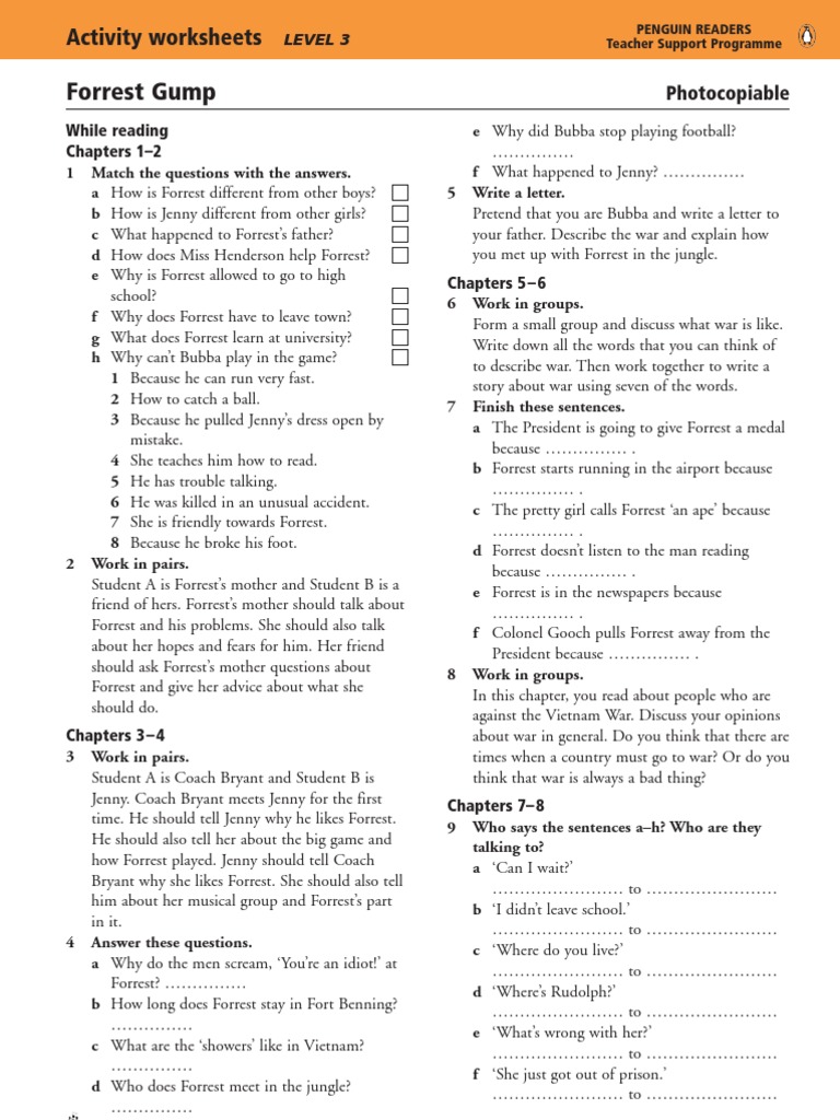 Forrest Gump Activity Worksheets | PDF | Ellipsis