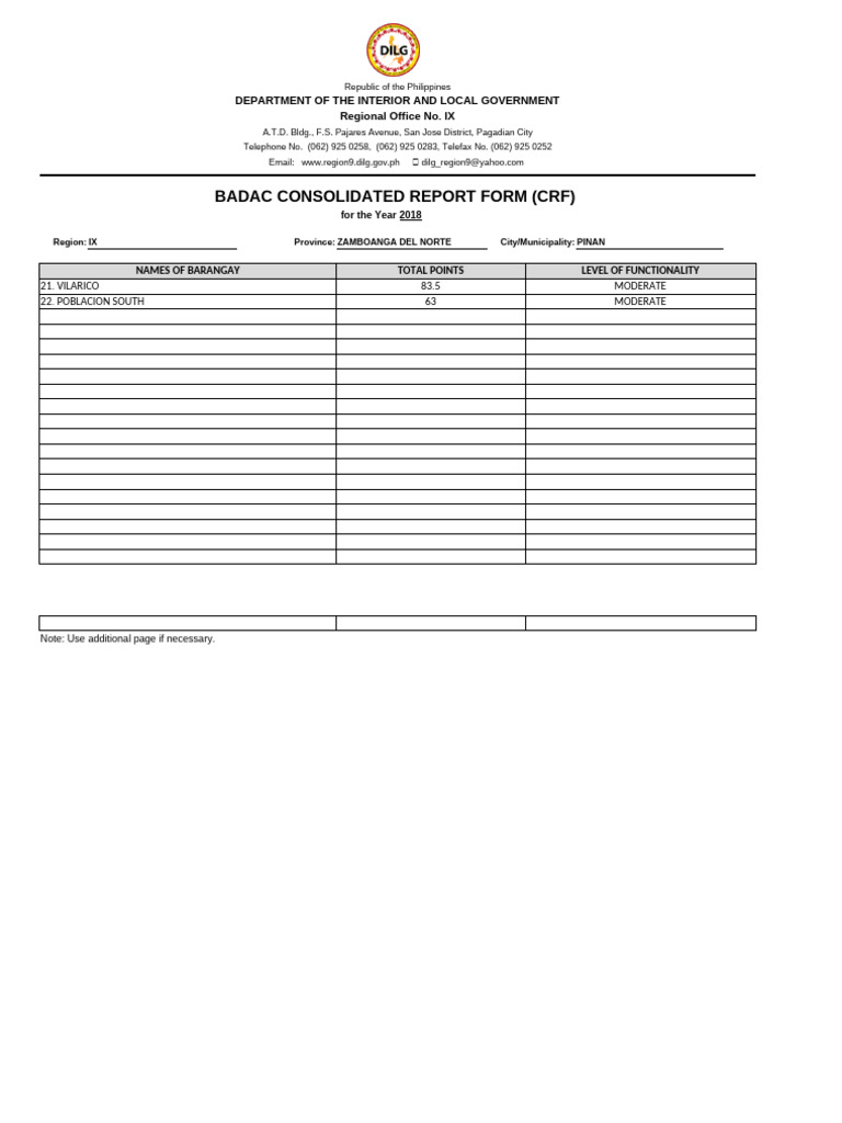5-Badac Consolidated Report Form | PDF