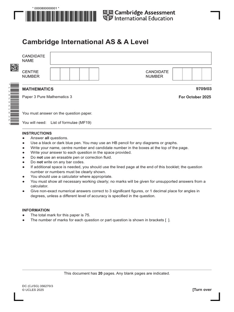 Pure Maths 3 Improvised Paper For Numerical Methods (Iteration) and ...