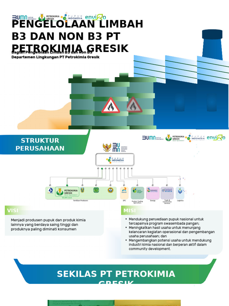 Pengelolaan Limbah B3 dan Non B3 PT Petrokimia Gresik | PDF
