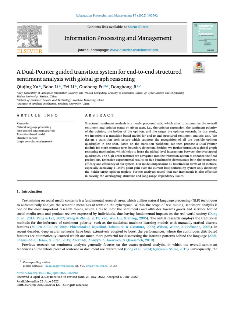 A Dual Pointer Guided Transition System For End To End 2022 Information ...