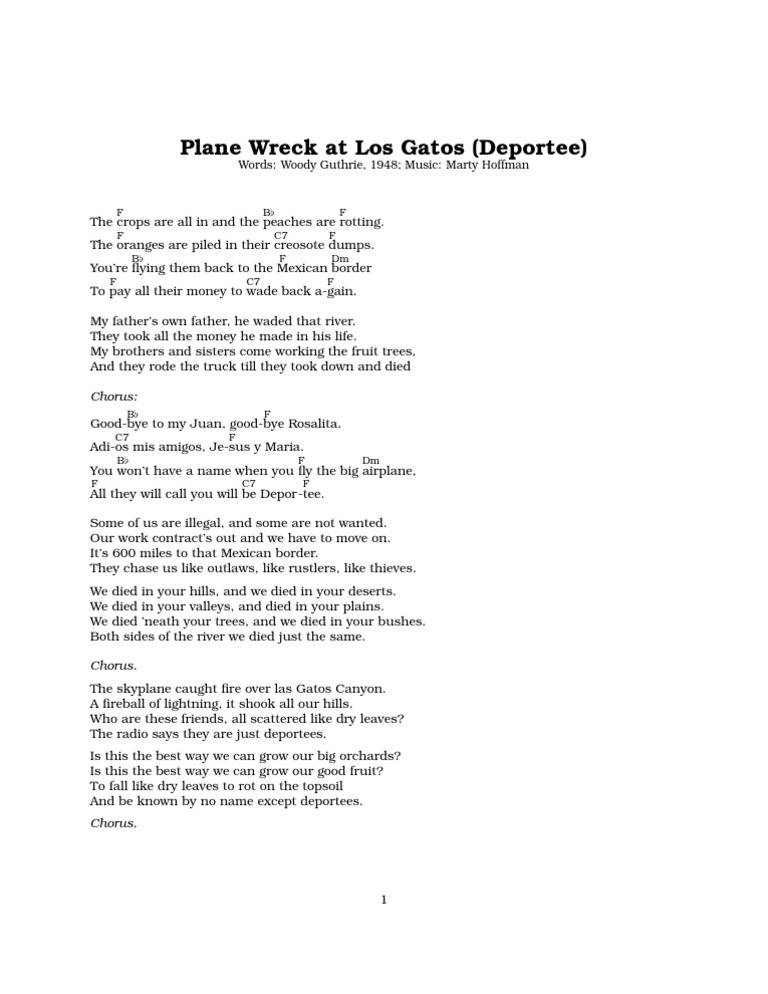 Plane Wreck at Los Gatos (Deportee) | PDF | Travel | Art