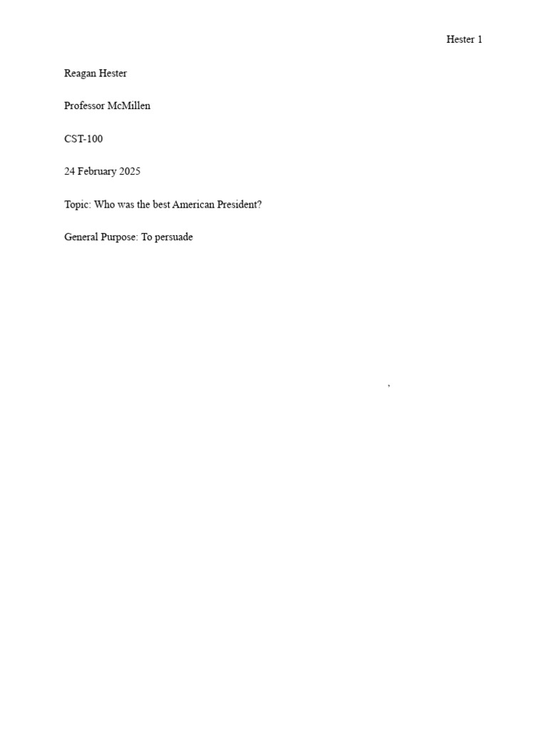 Ronald Reagan Speech Outline | PDF | Ronald Reagan | Presidency Of ...