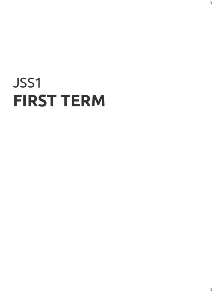 JSS1 First Term Math Topics Overview | PDF | Numbers | Decimal