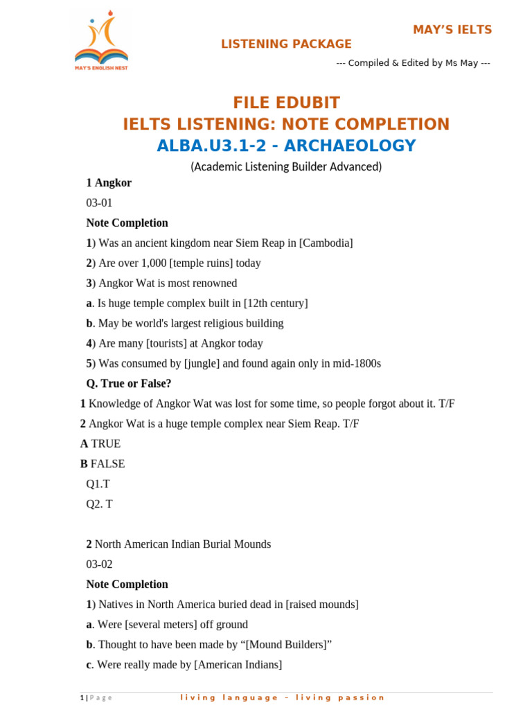 File Word+Edubit IL Archaeology U3.1-2 Academic Listening Builder ...