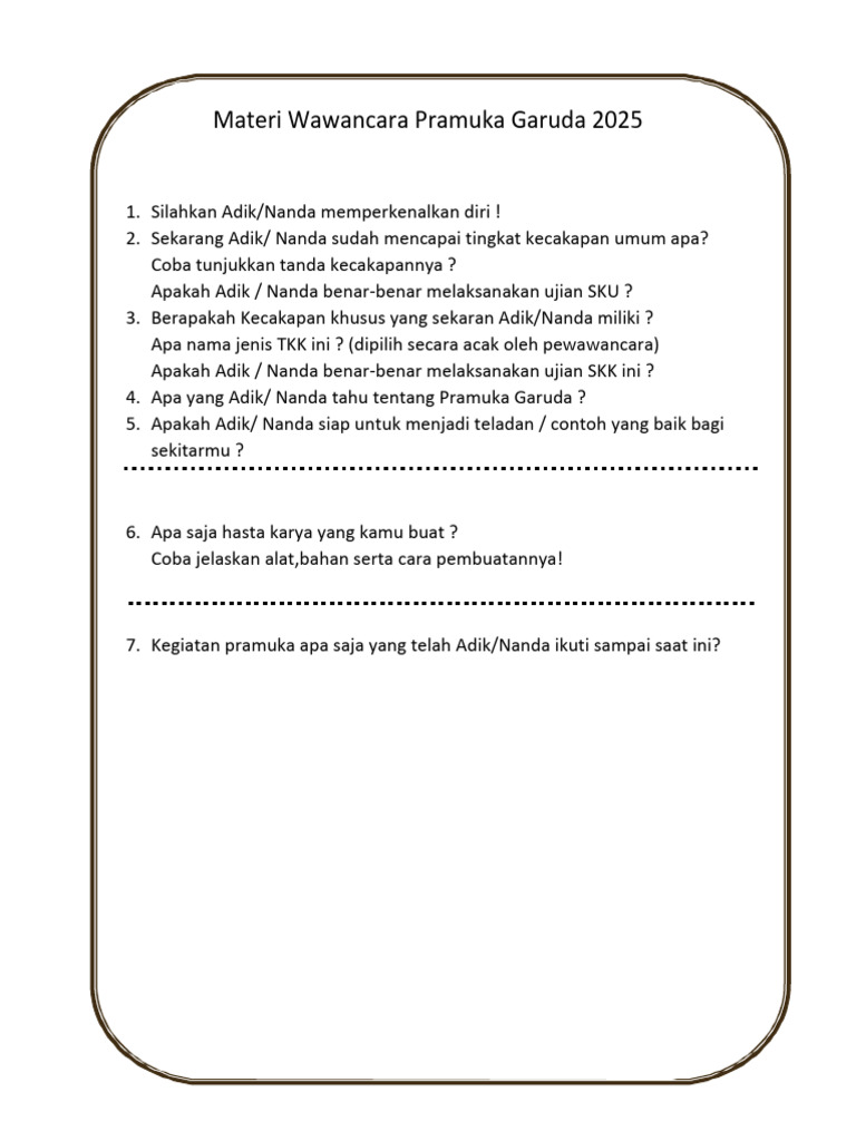 Materi Uji Tahap 3 Tahun 2025 | PDF