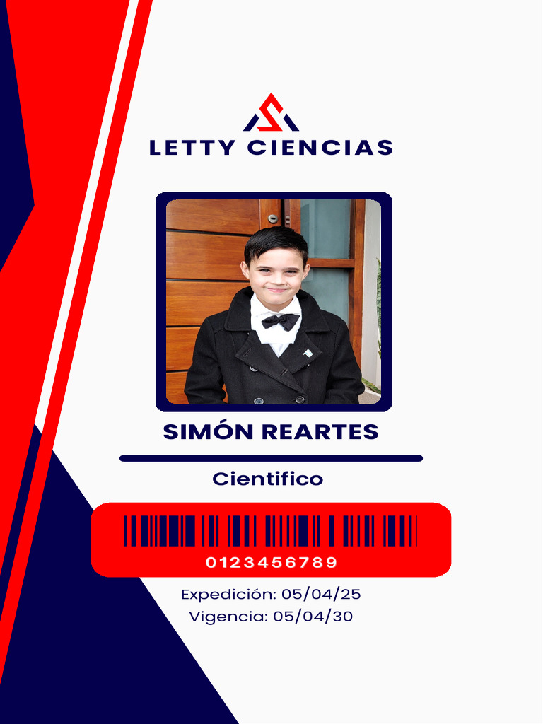 Identificación Credencial o Gafete Formal Corporativo Azul y Rojo ...