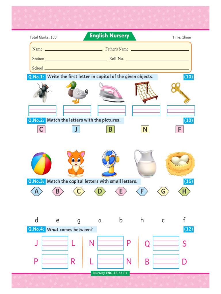 English Nursery Letter Activities | PDF
