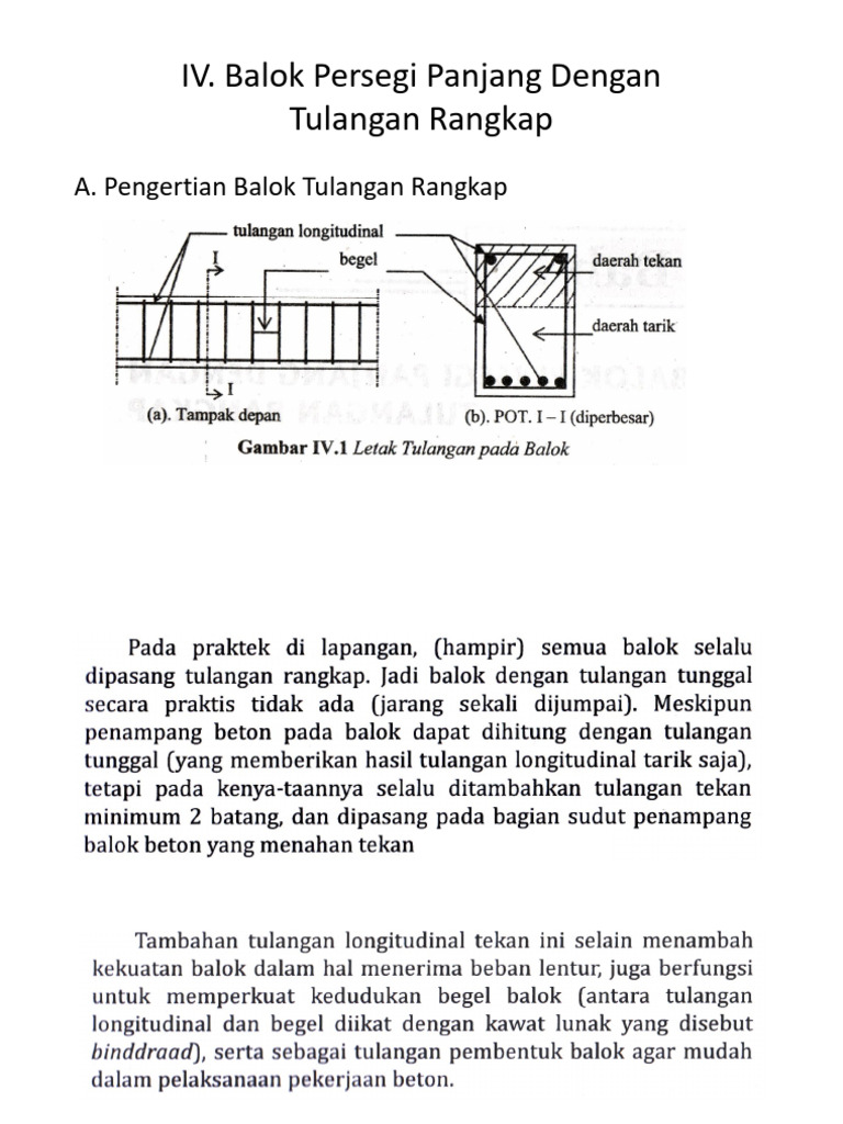 Perencanaan Balok Tulangan Rangkap | PDF