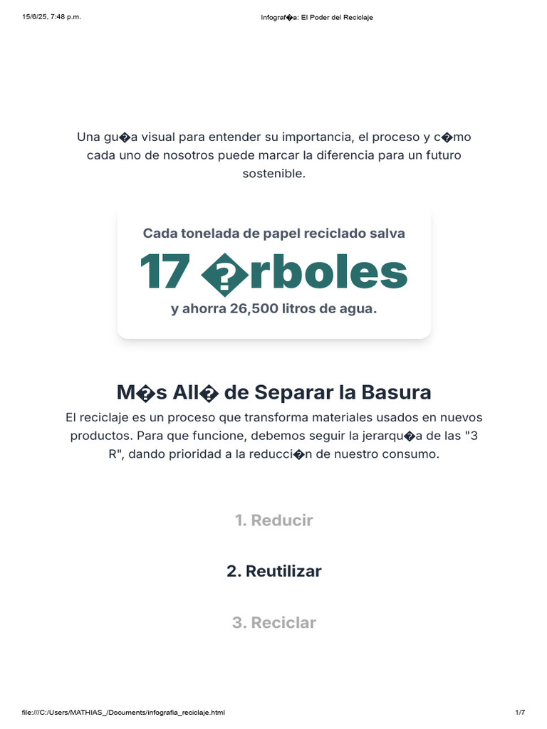 Infograf A - El Poder Del Reciclaje | PDF | Reciclaje | Papel