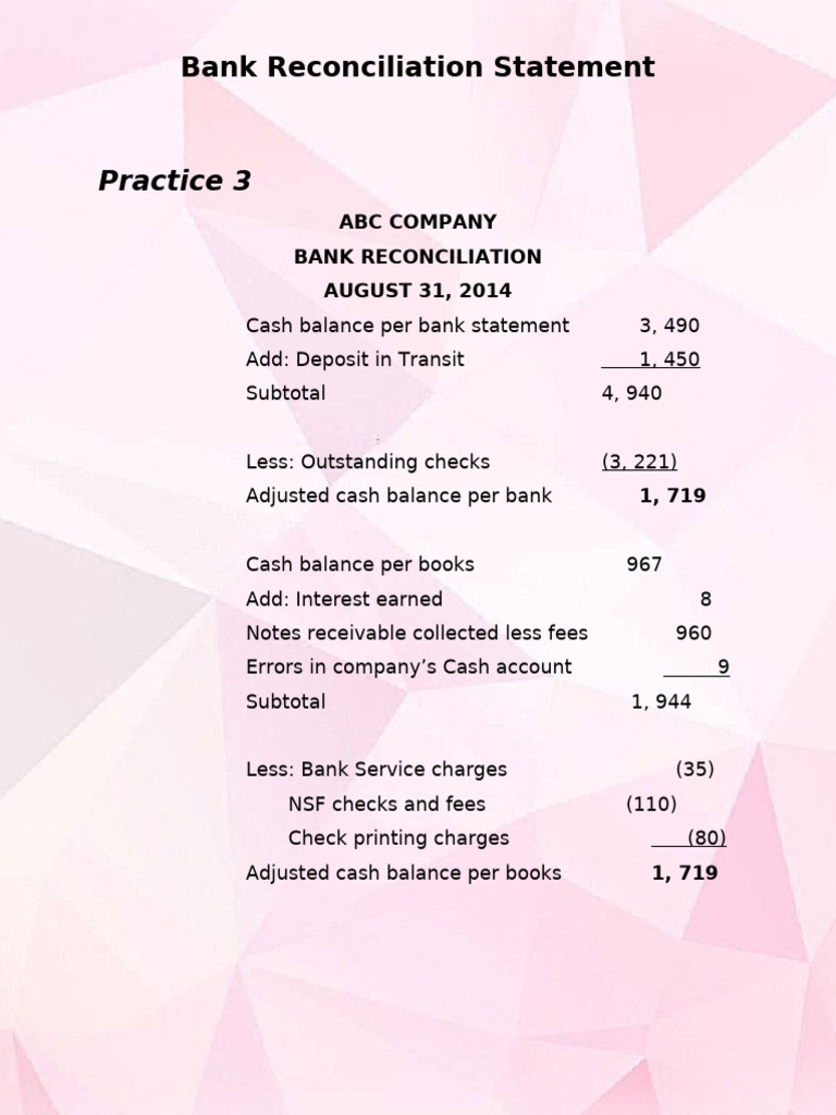 Bank Reconciliation Statements Overview | PDF